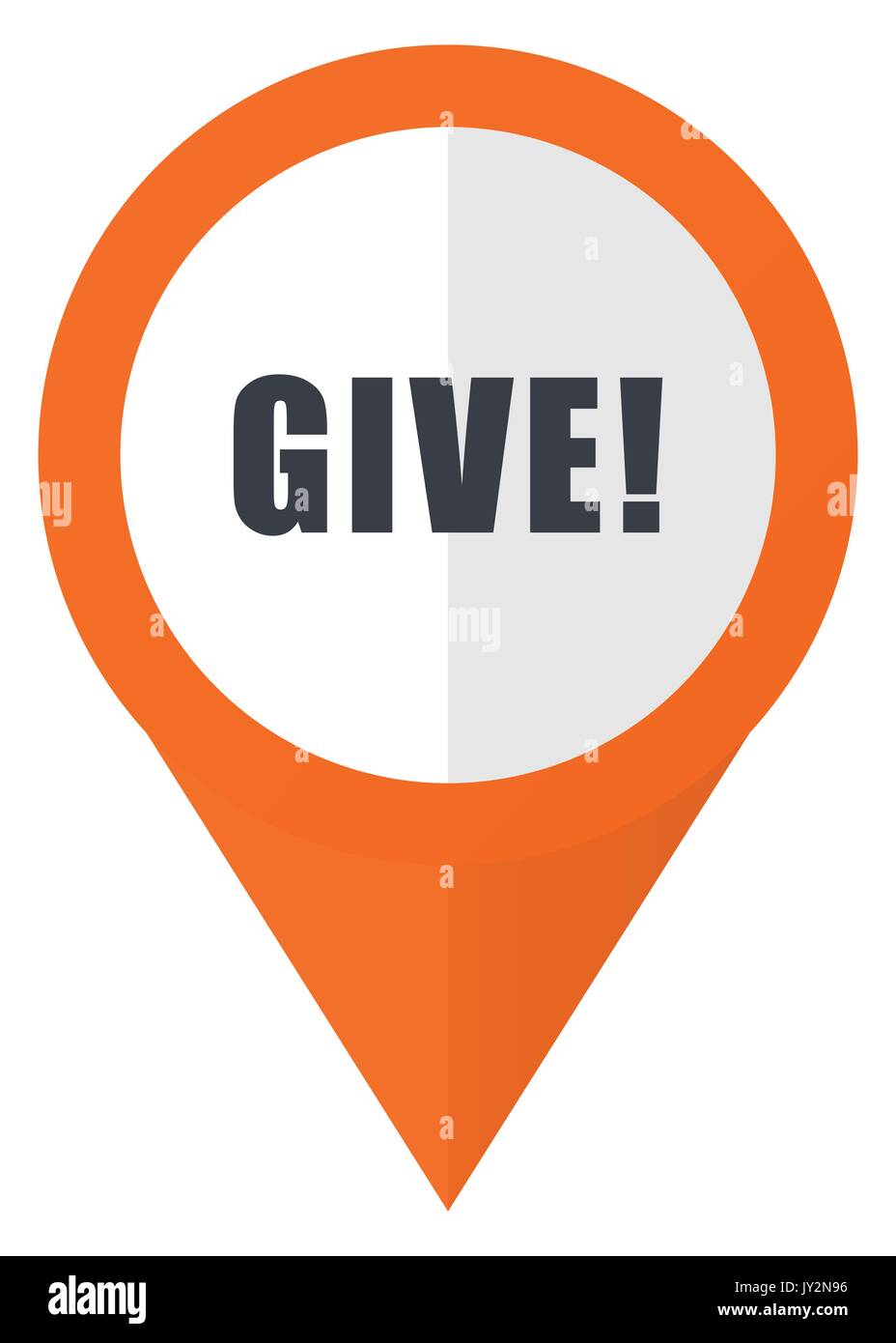 Give orange pointer vector icon in eps 10 isolated on white background ...