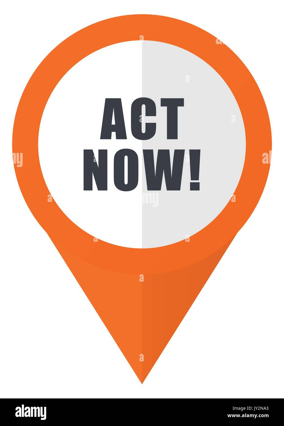 Act now orange pointer vector icon in eps 10 isolated on white ... Act now orange pointer vector icon in eps 10 isolated on white ...