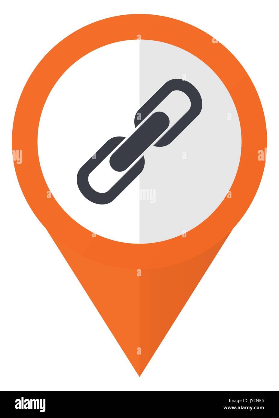 Link orange pointer vector icon in eps 10 isolated on white background ...