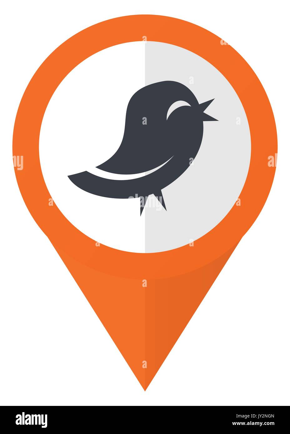 Twitter orange pointer vector icon in eps 10 isolated on white ...