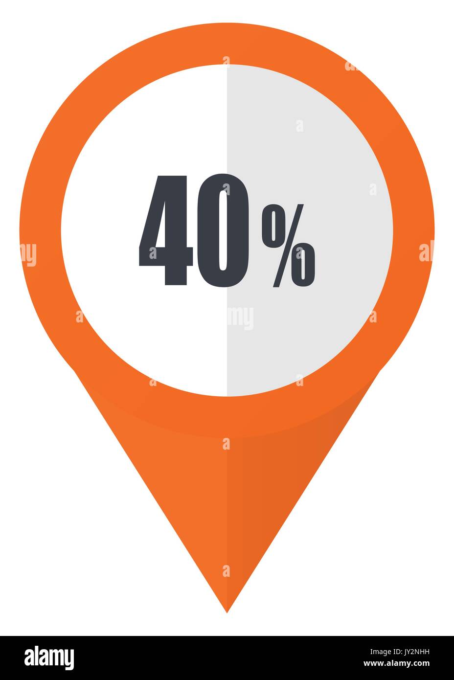 40 percent orange pointer vector icon in eps 10 isolated on white ...