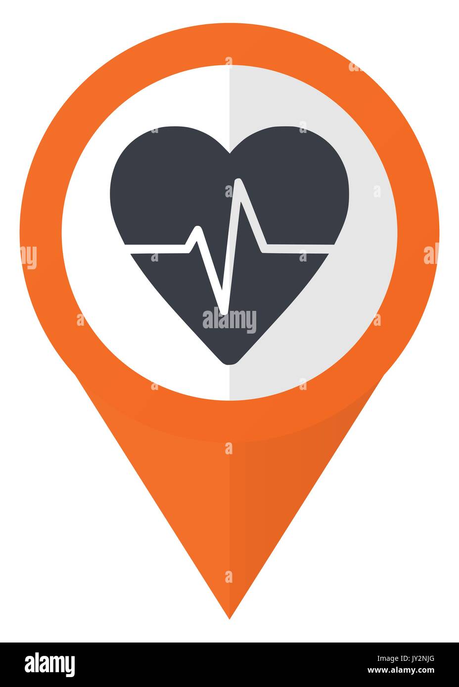 Pulse orange pointer vector icon in eps 10 isolated on white background ...