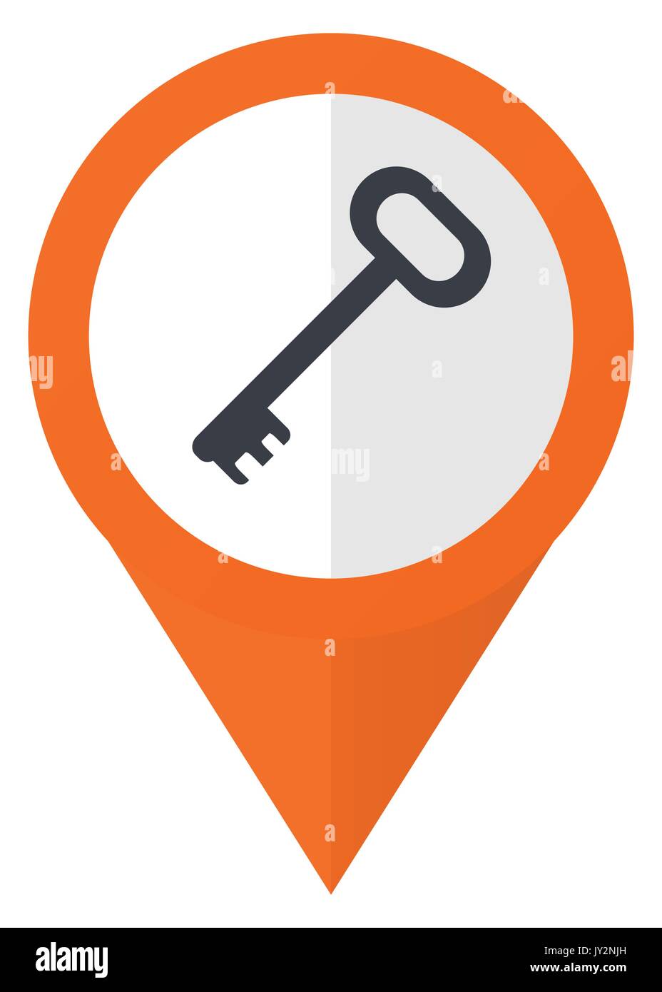 Key orange pointer vector icon in eps 10 isolated on white background ...