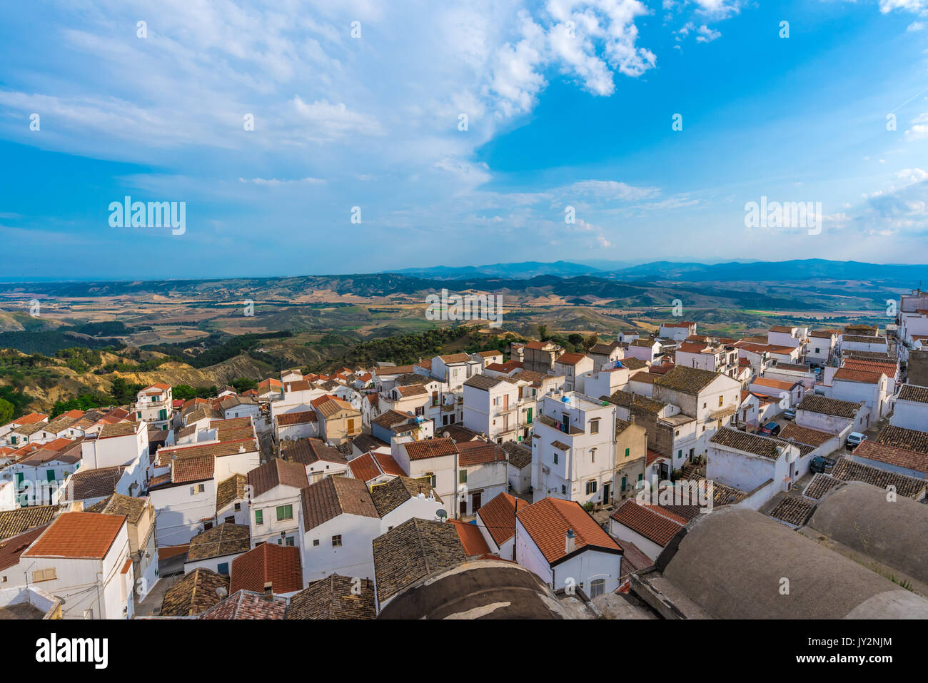 Pisticci (Matera, Italy) - A white town on the badlands hills, in ...