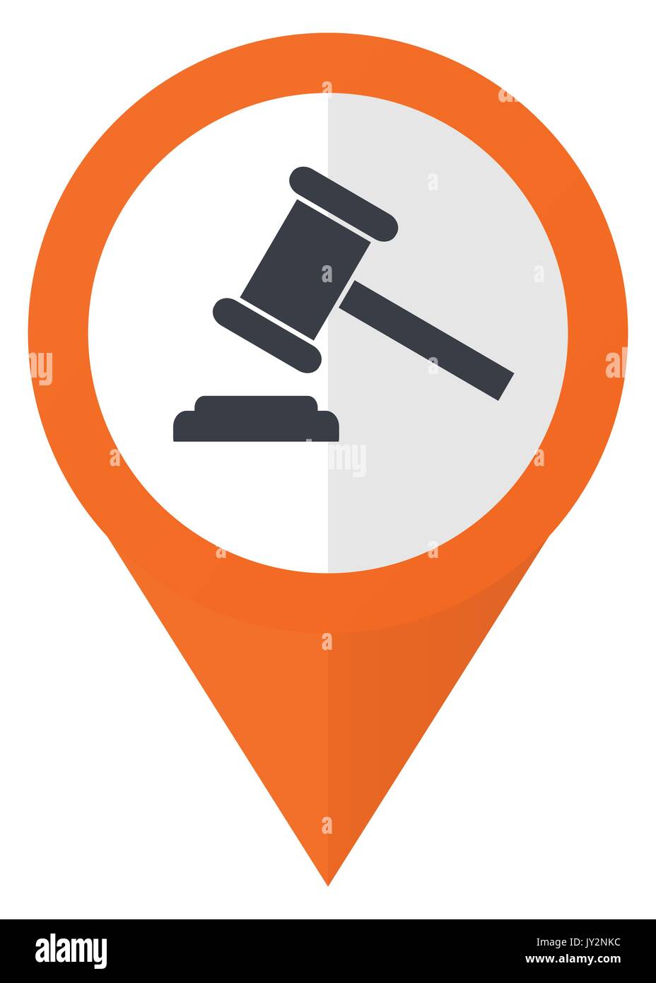 Auction orange pointer vector icon in eps 10 isolated on white ...