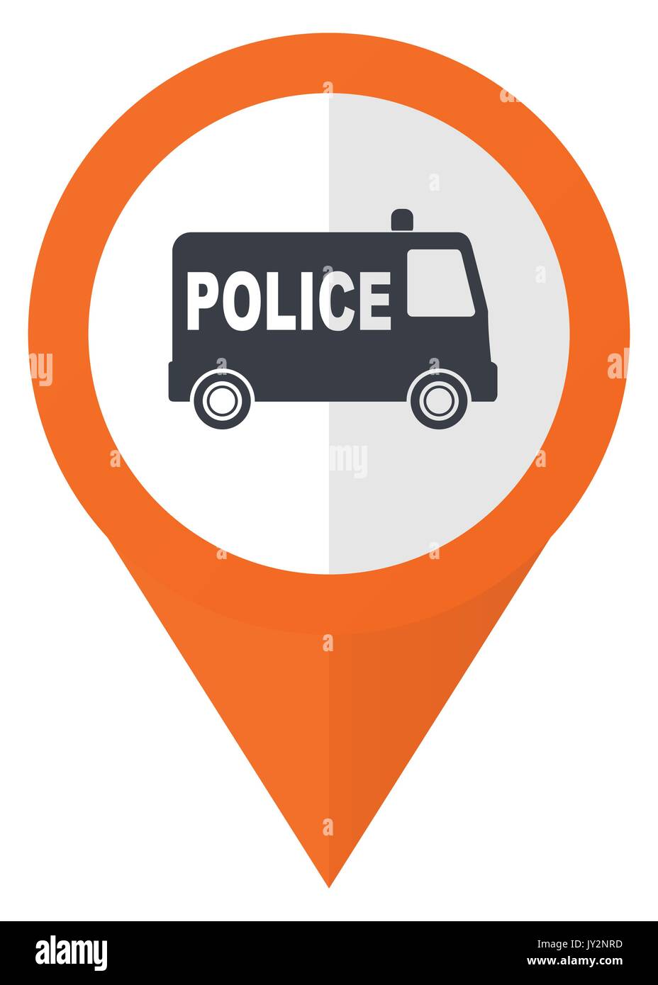 Police orange pointer vector icon in eps 10 isolated on white ...
