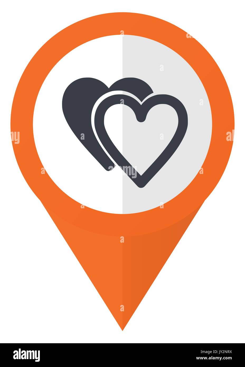 Love orange pointer vector icon in eps 10 isolated on white background ...