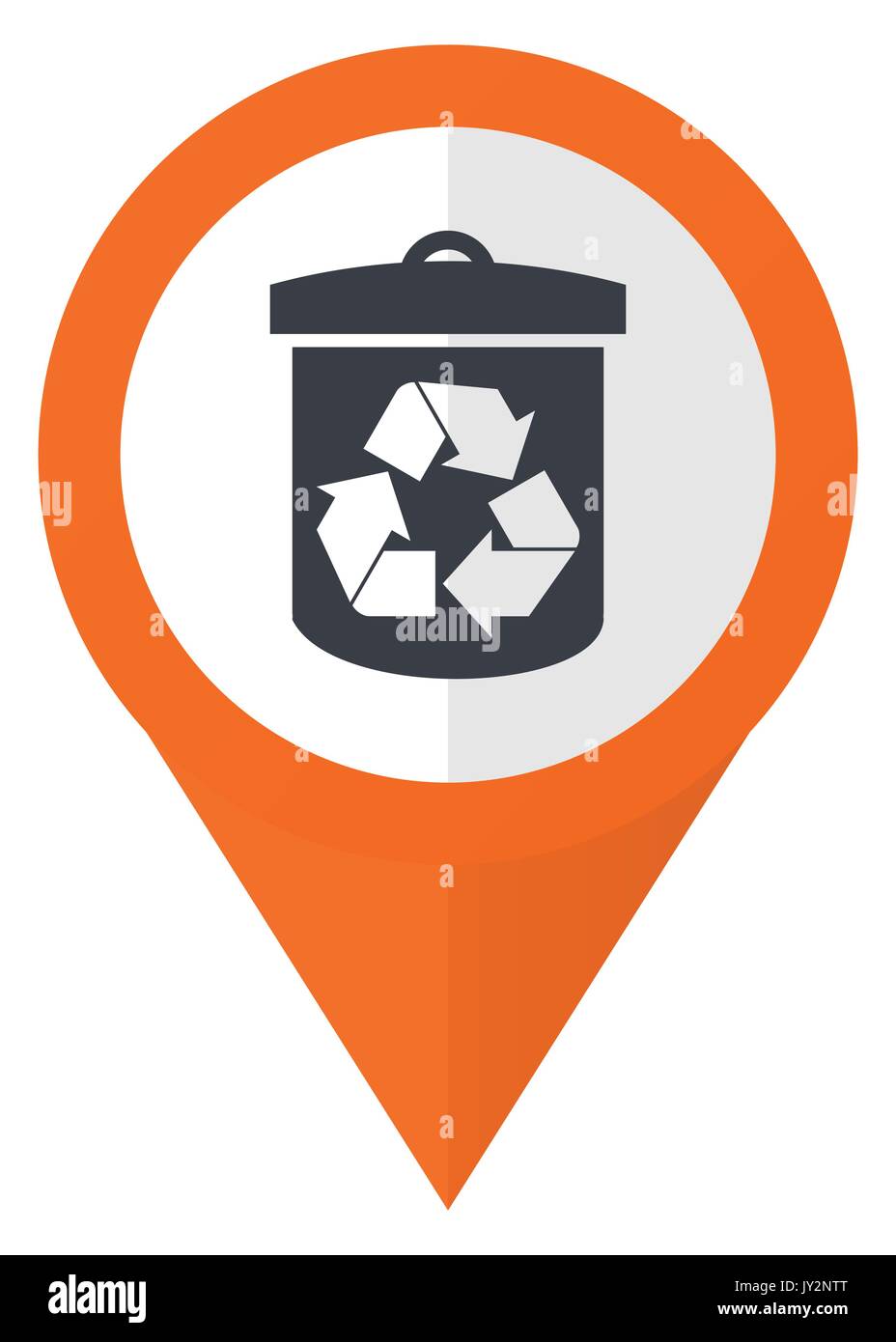 Recycle orange pointer vector icon in eps 10 isolated on white ...