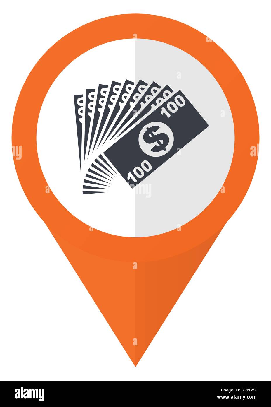 Money orange pointer vector icon in eps 10 isolated on white background ...