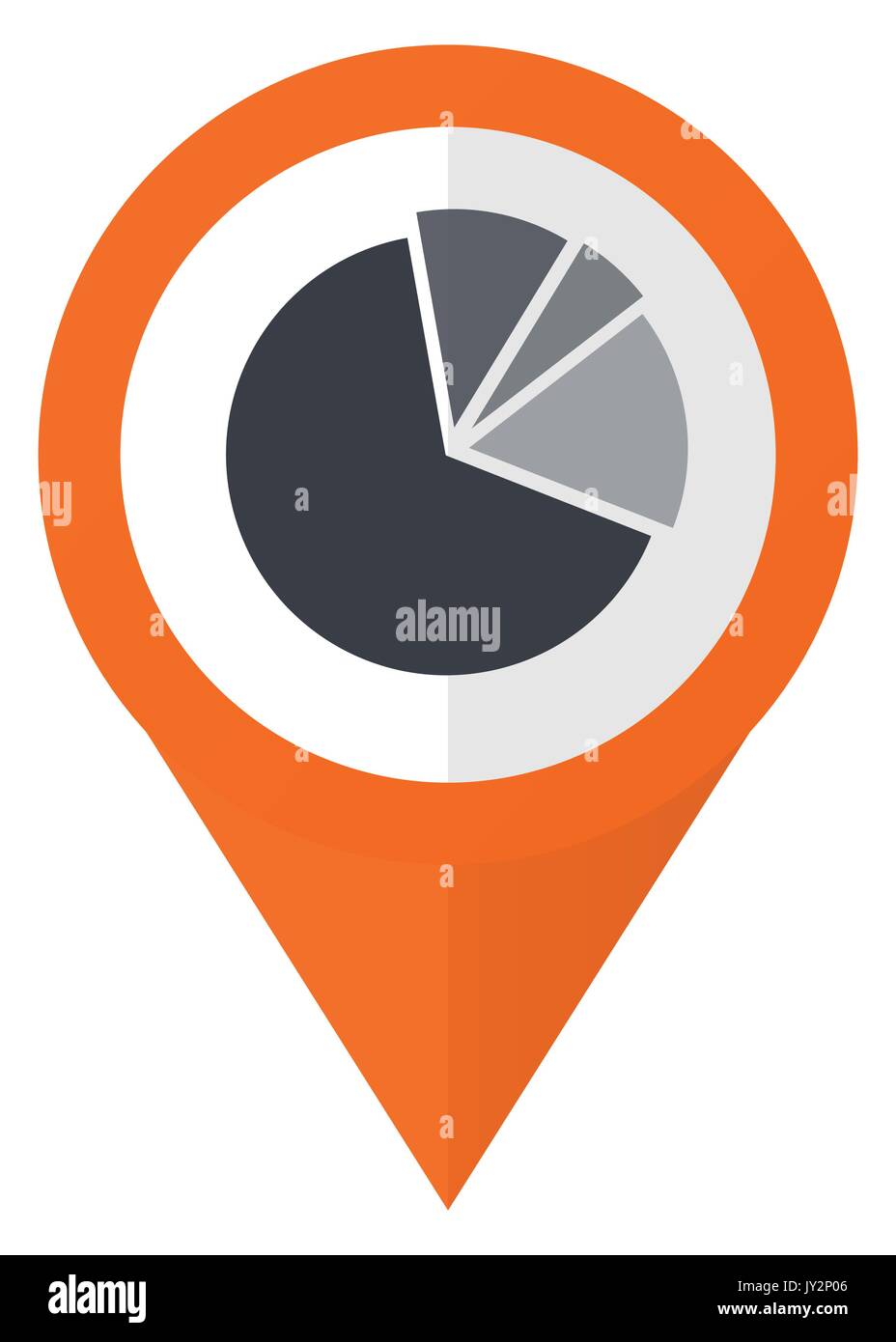 Diagram orange pointer vector icon in eps 10 isolated on white ...