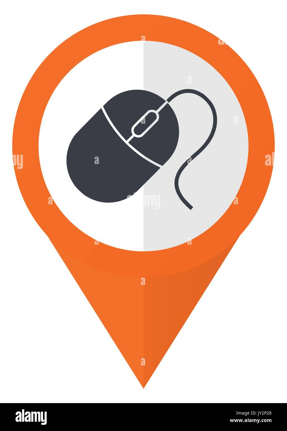 Mouse orange pointer vector icon in eps 10 isolated on white background ...