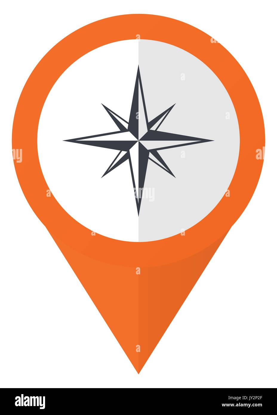 Compass orange pointer vector icon in eps 10 isolated on white ...