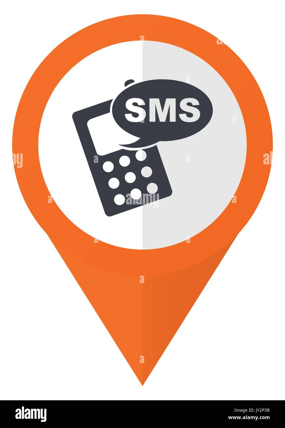 Sms orange pointer vector icon in eps 10 isolated on white background ...