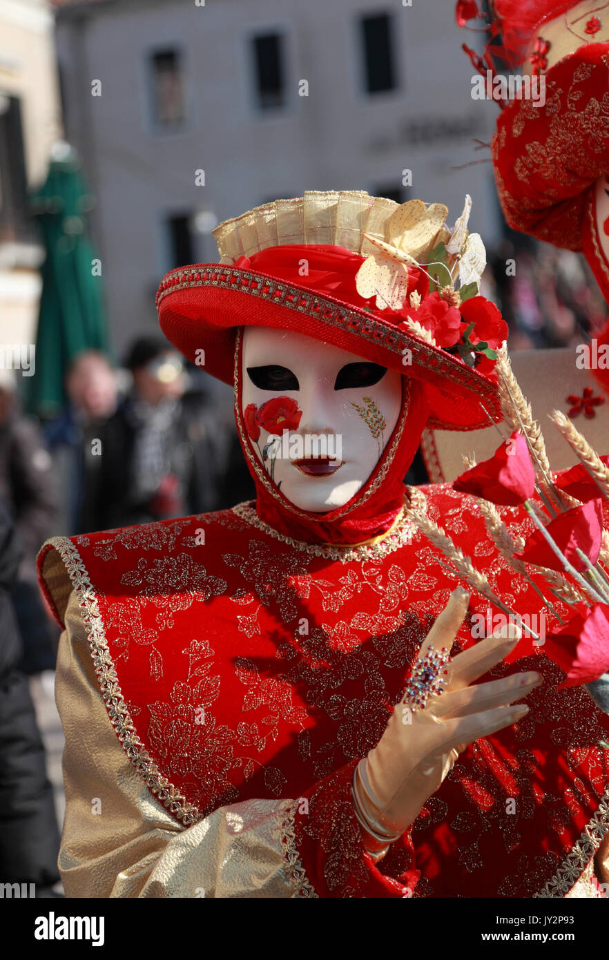 Portrait of a Venetian mask and costume during the Carnival of Venice ...