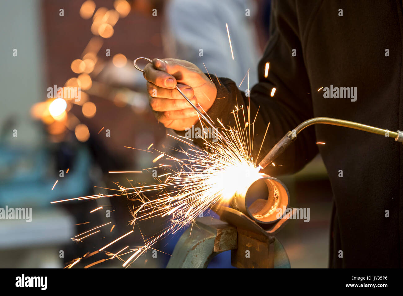 Heating pipes welding hi-res stock photography and images - Alamy