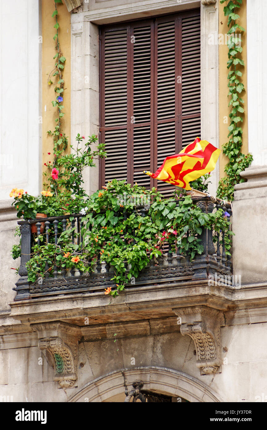 Apartment with wooden shutter terrace doors hi-res stock photography ...