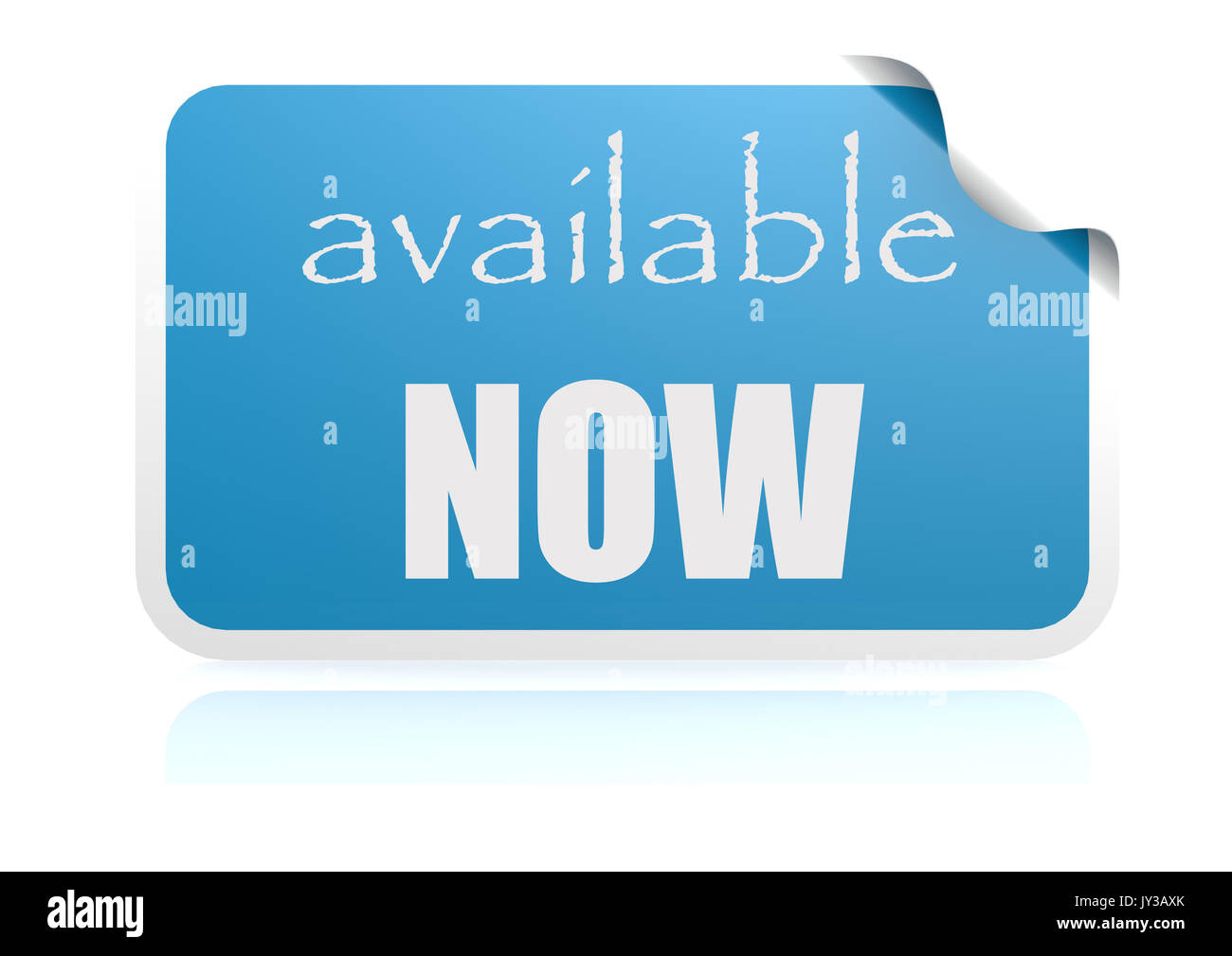 Available now blue sticker concept image with hi-res rendered artwork ...