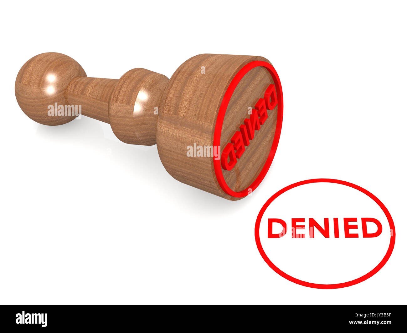 Denied round stamp concept image with hi-res rendered artwork that ...