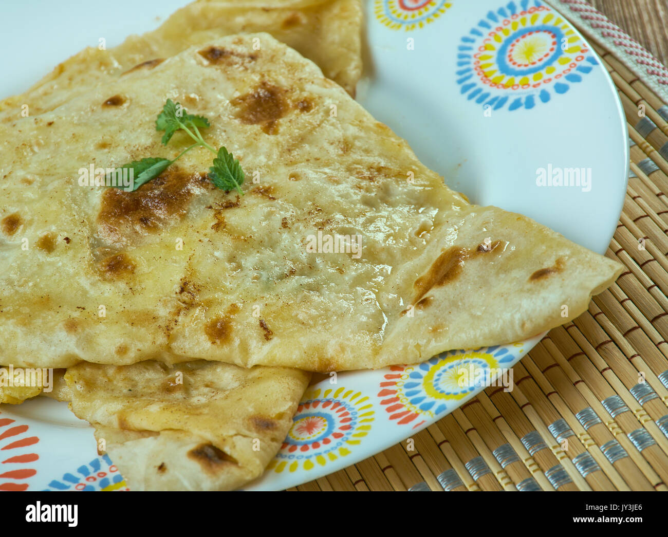 eka - Armenian snack from lavash, cheese with egg and greens Stock ...