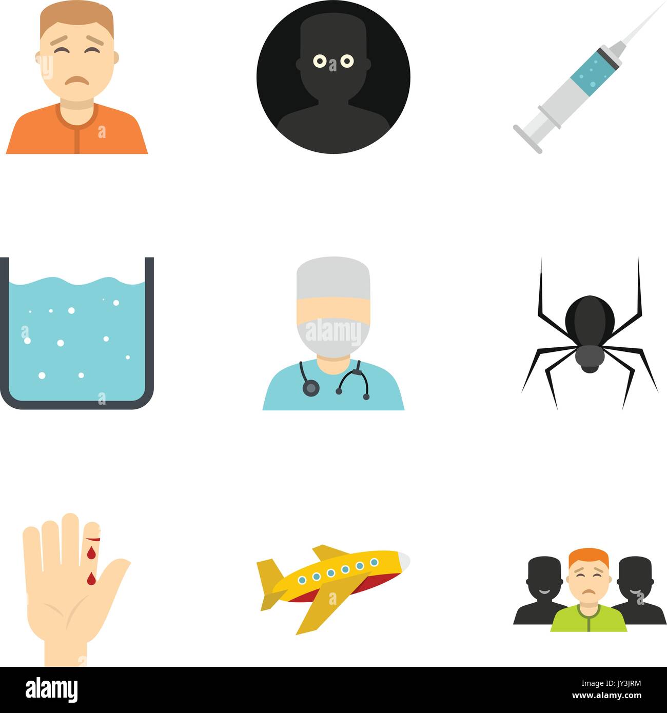 Fear icon set, flat style Stock Vector Image & Art - Alamy