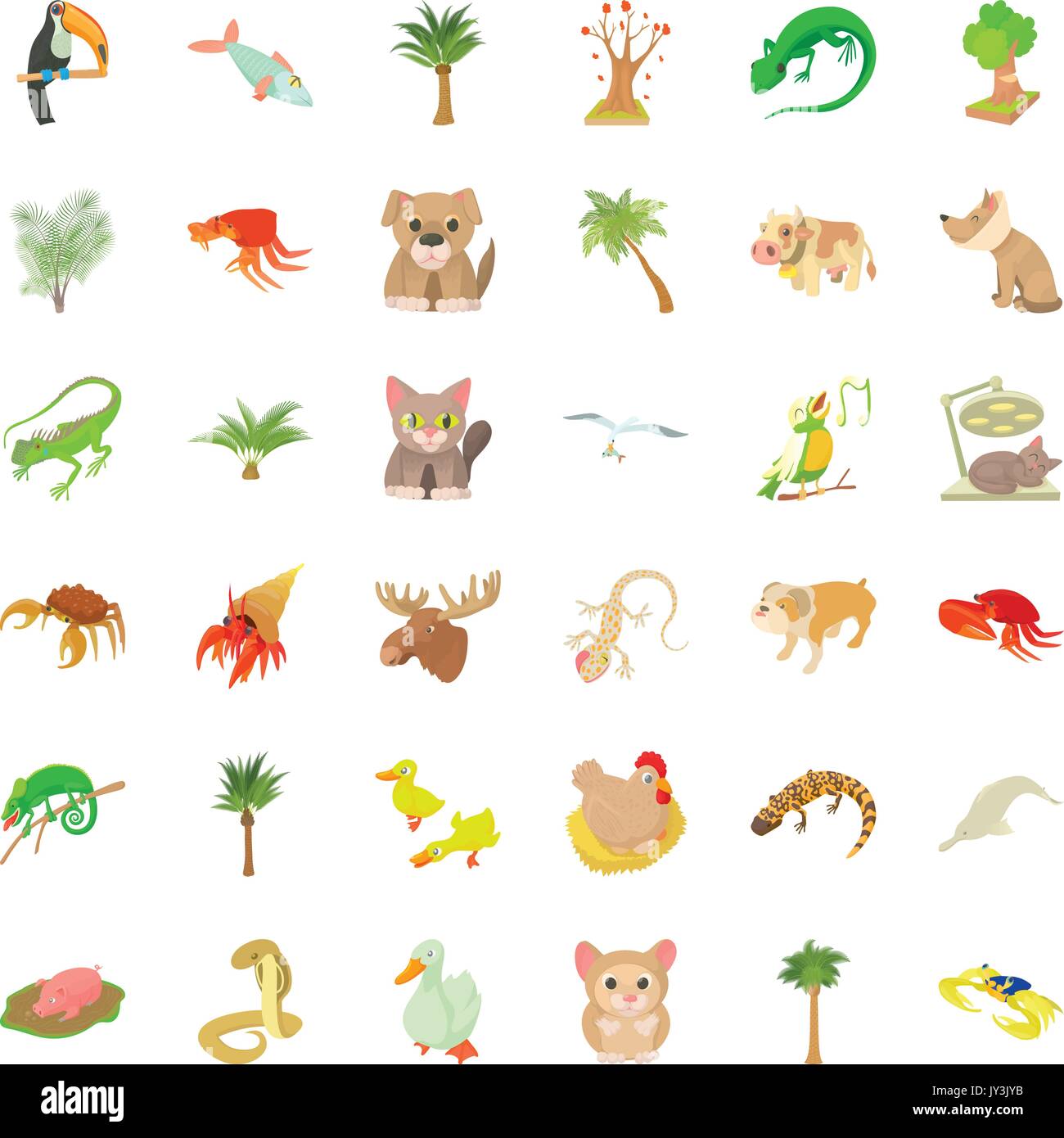 Sand animal icons set, cartoon style Stock Vector Image & Art - Alamy