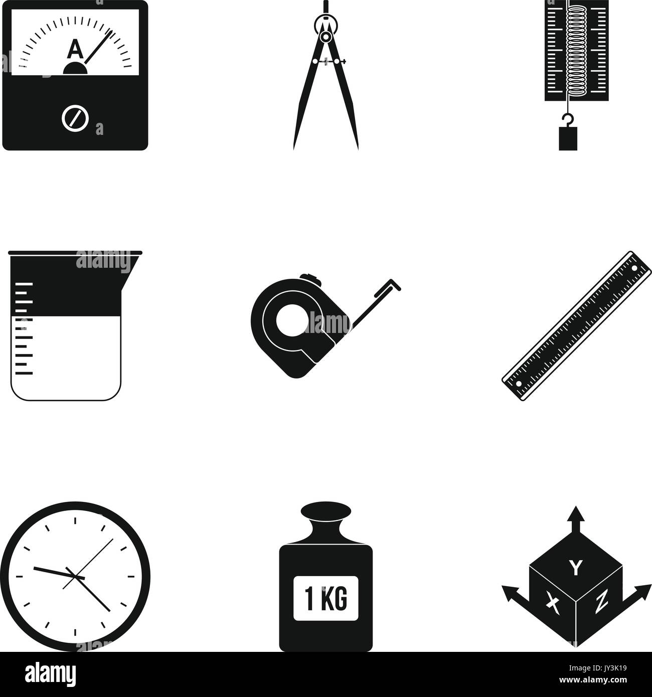 Measure instrumentation icon set, simple style Stock Vector Image & Art ...