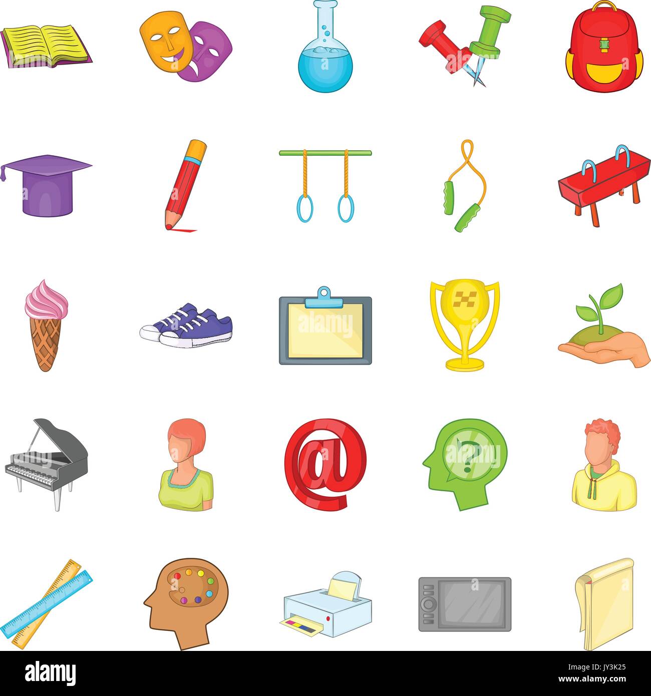 Academy icons set, cartoon style Stock Vector Image & Art - Alamy