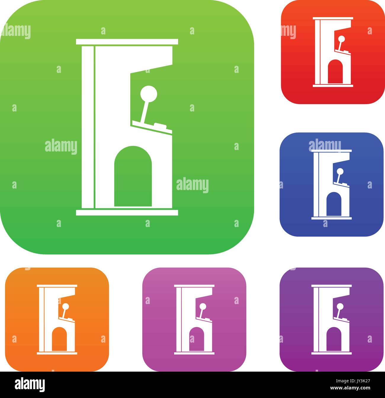 Retro style arcade game machine set collection Stock Vector Image & Art ...