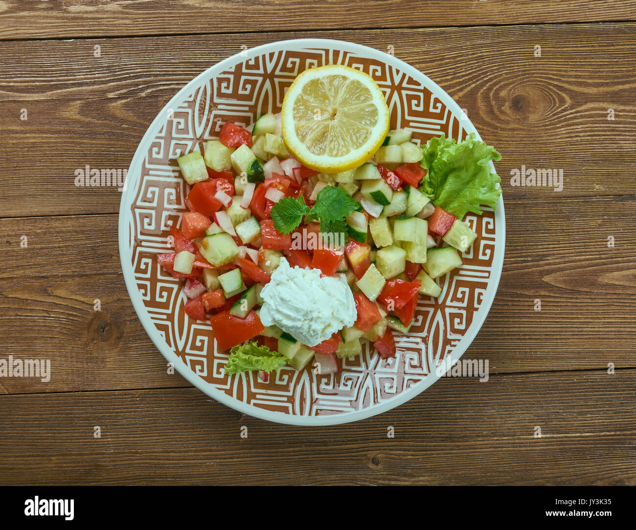 Choban salatasi - Shepherd's Salad, Turkish salad consisting of finely ...