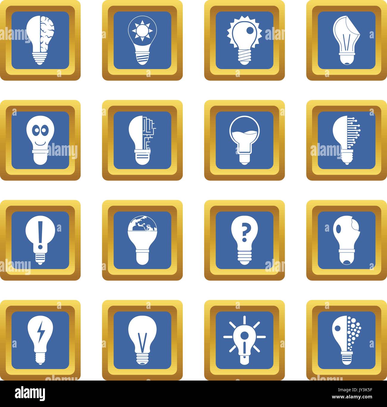 Lamp logo icons set blue Stock Vector Image & Art - Alamy