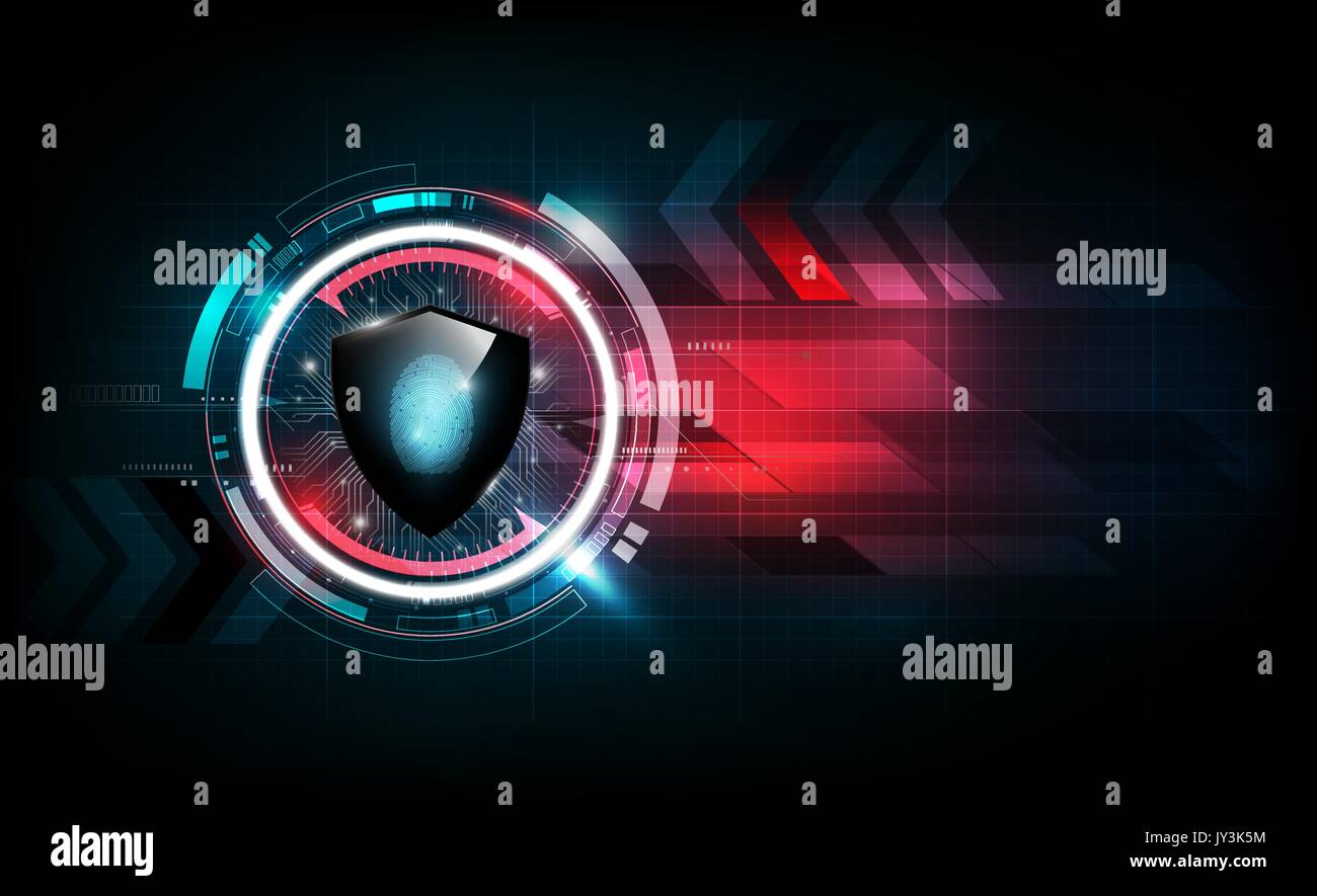 Lock shield with security lock concept and futuristic electronic ...