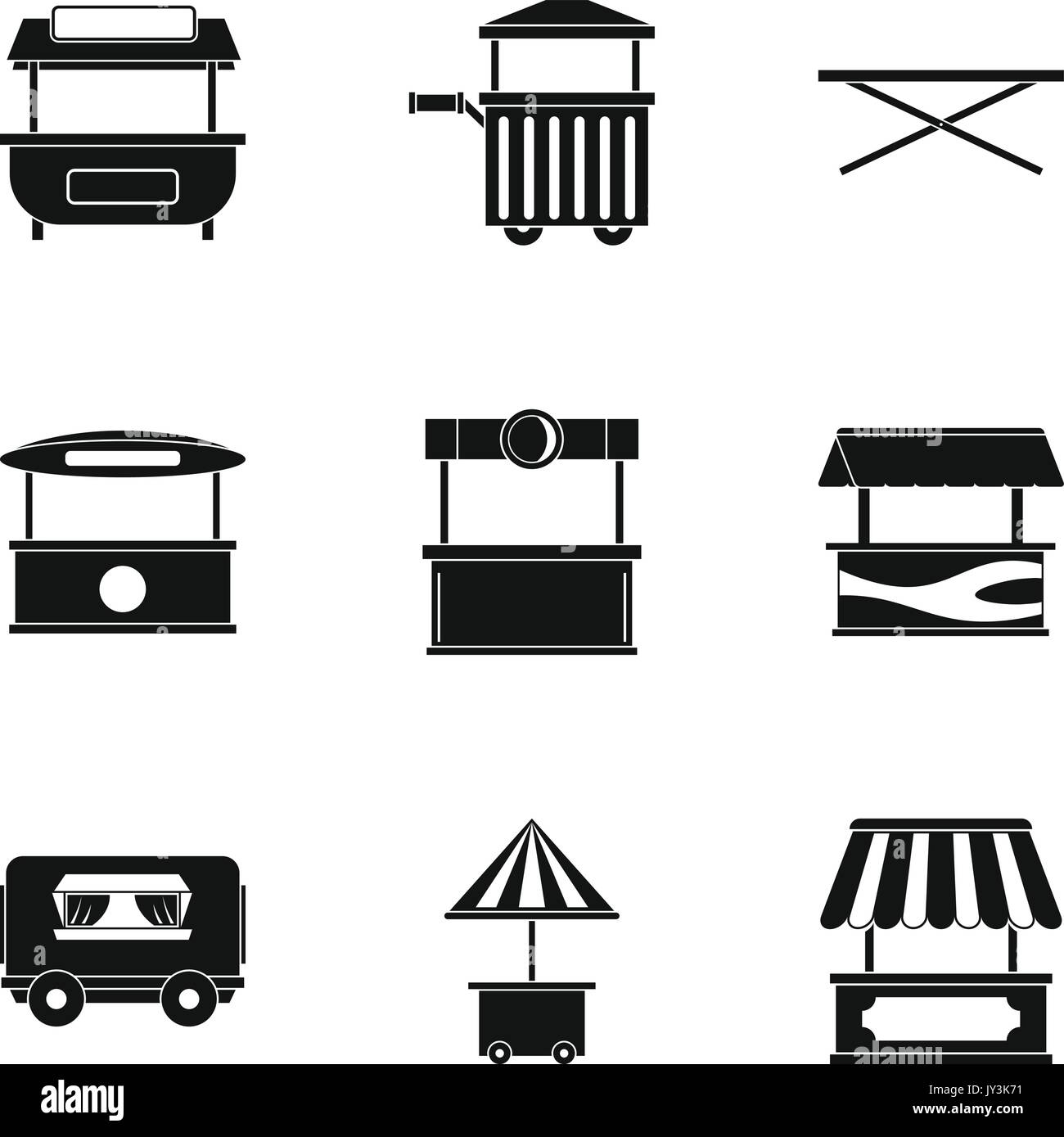 Market stall icon set, simple style Stock Vector Image & Art - Alamy