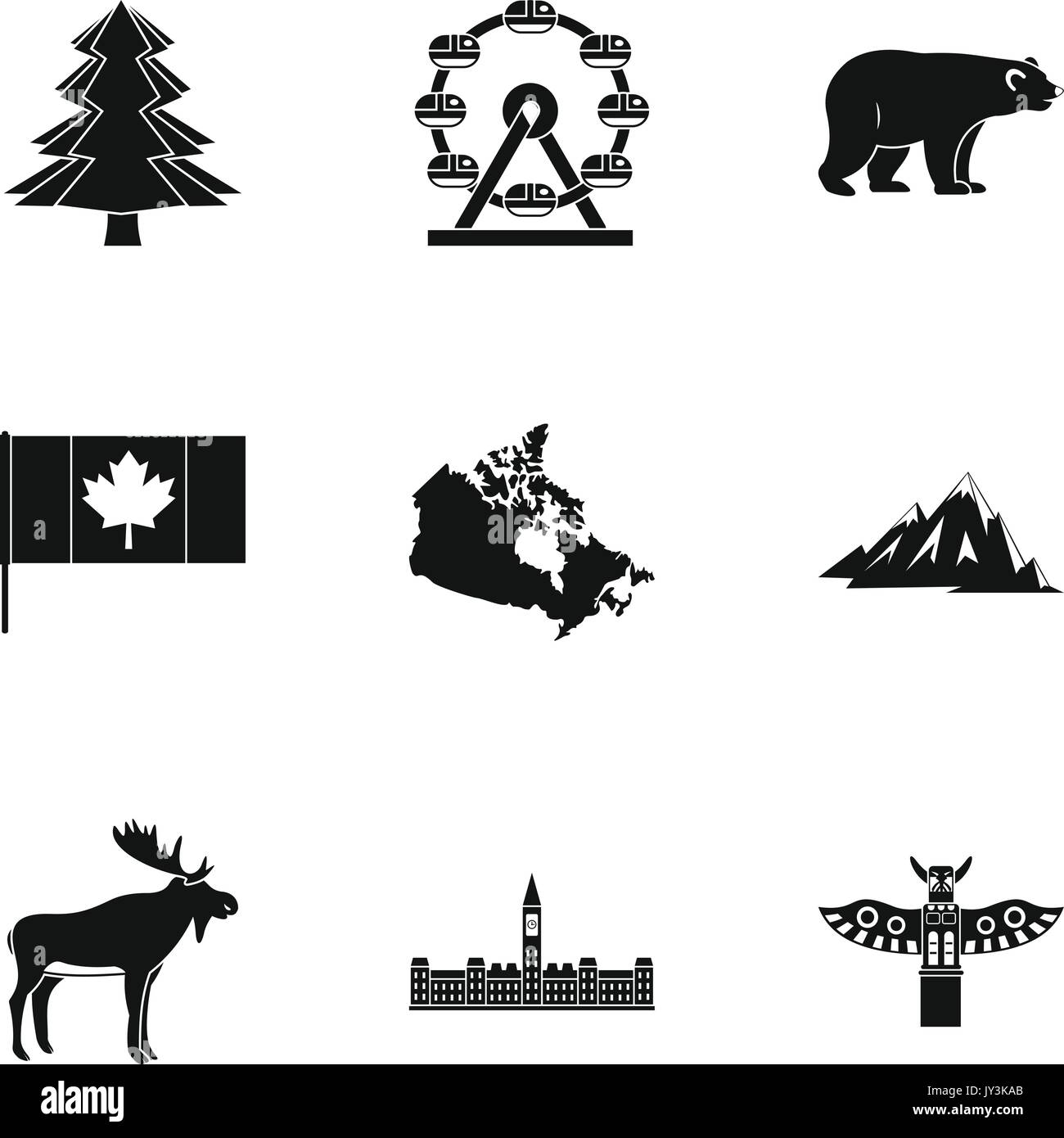 Landmarks of Canada icon set, simple style Stock Vector Image & Art - Alamy