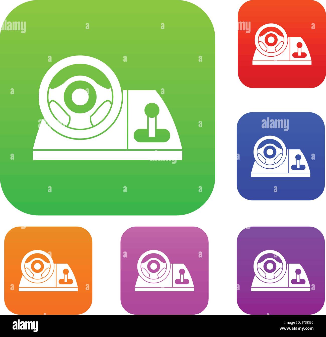 Computer steering wheel set collection Stock Vector Image & Art - Alamy