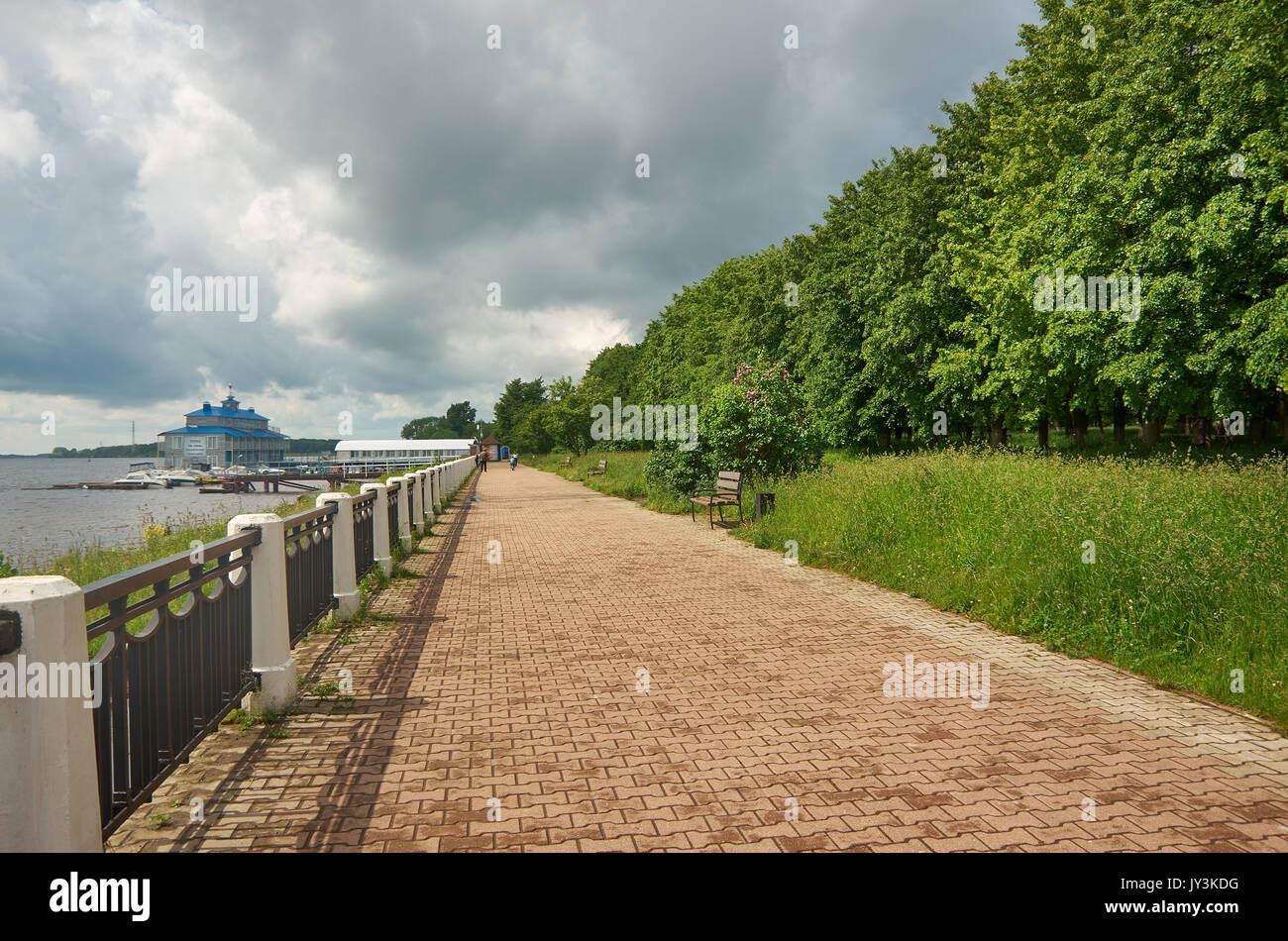 embankment of the Volga river in Kostroma. golden ring. Russia Stock ...
