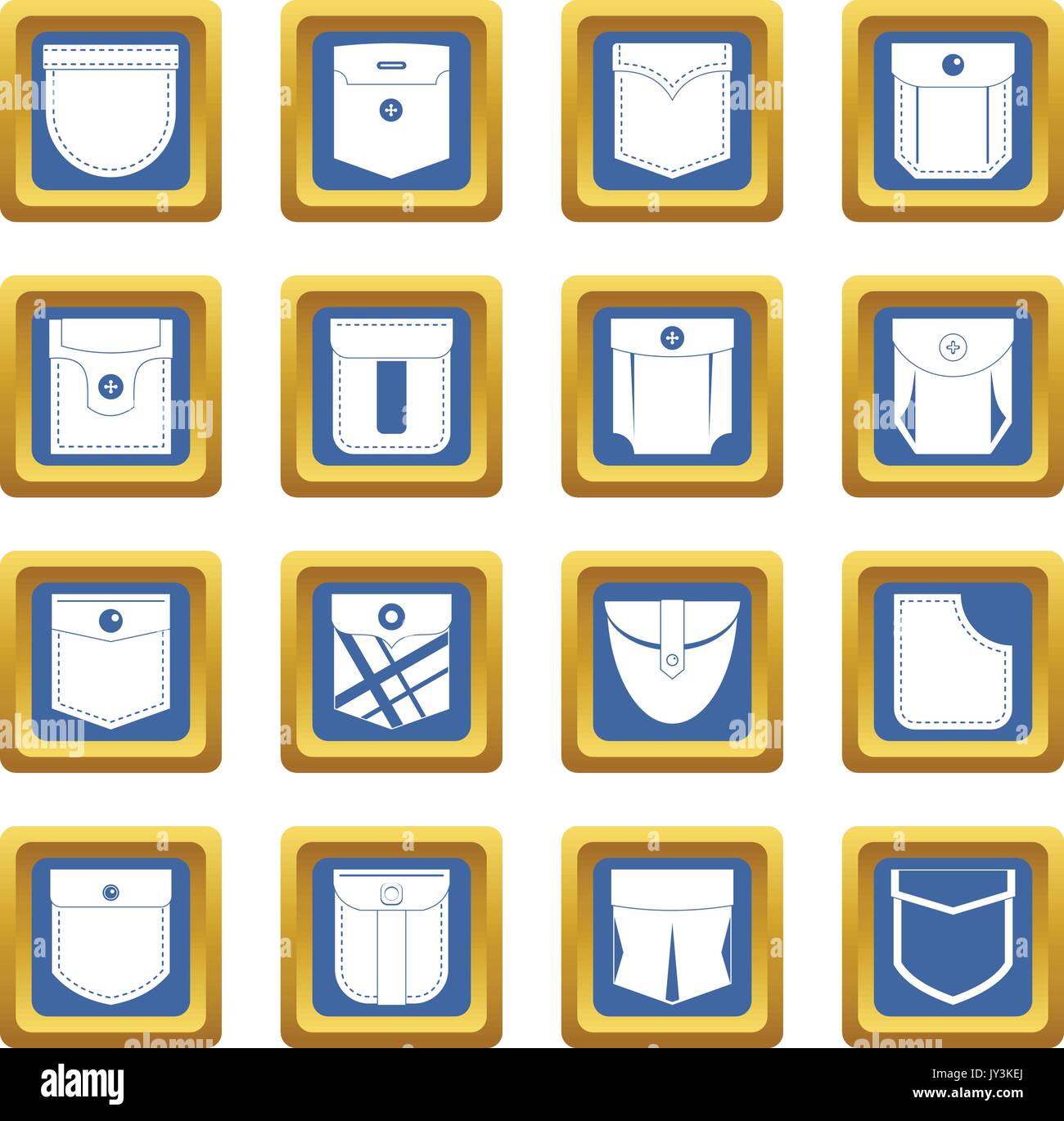 Pocket types icons set blue Stock Vector Image & Art - Alamy