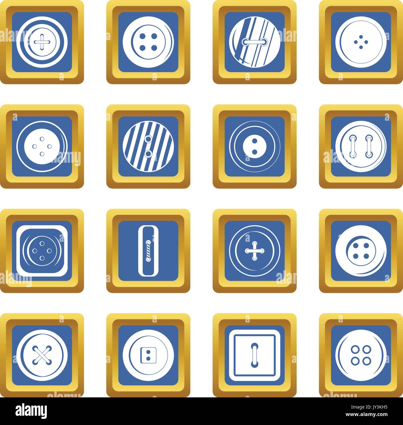 Clothes button icons set blue Stock Vector Image & Art - Alamy