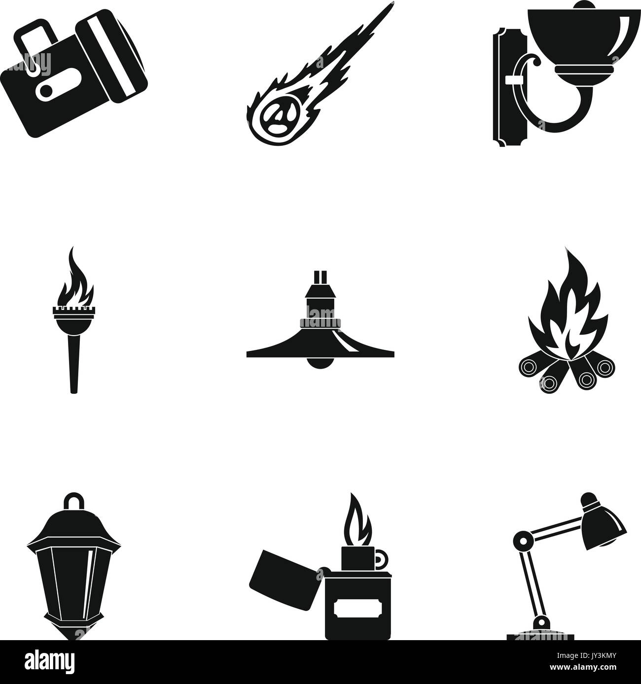 Lighting icon set, simple style Stock Vector Image & Art - Alamy