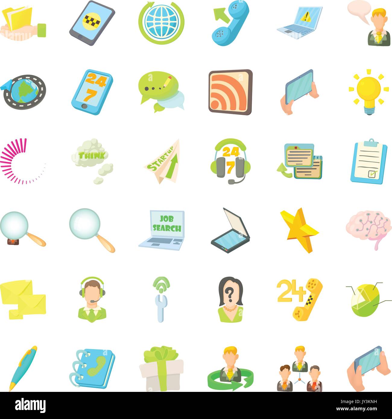 Phone call icons set, cartoon style Stock Vector Image & Art - Alamy