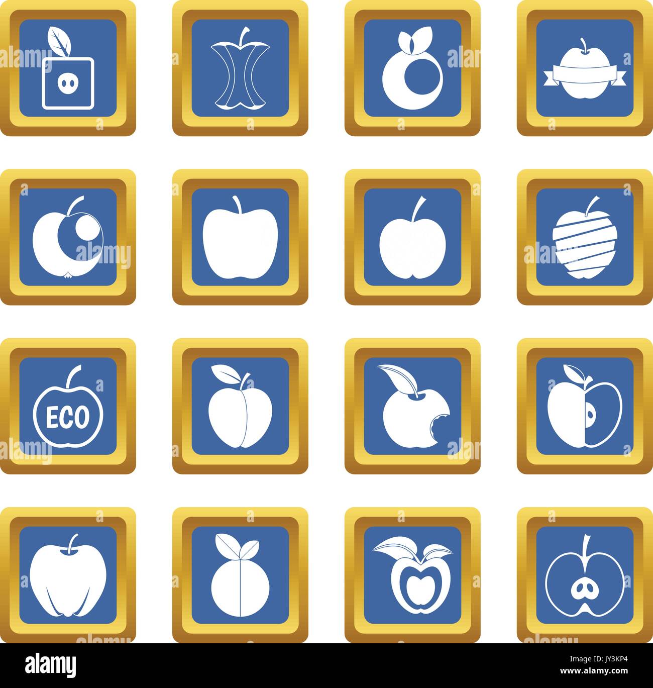 Apple icons set blue Stock Vector Image & Art - Alamy