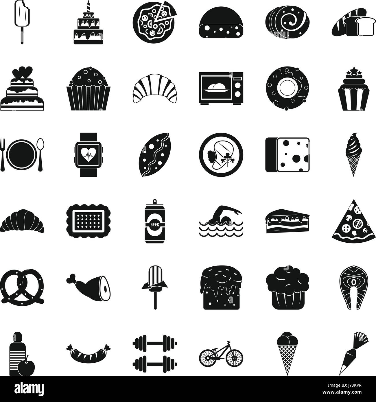 Calories in food icons set, simple style Stock Vector Image & Art - Alamy