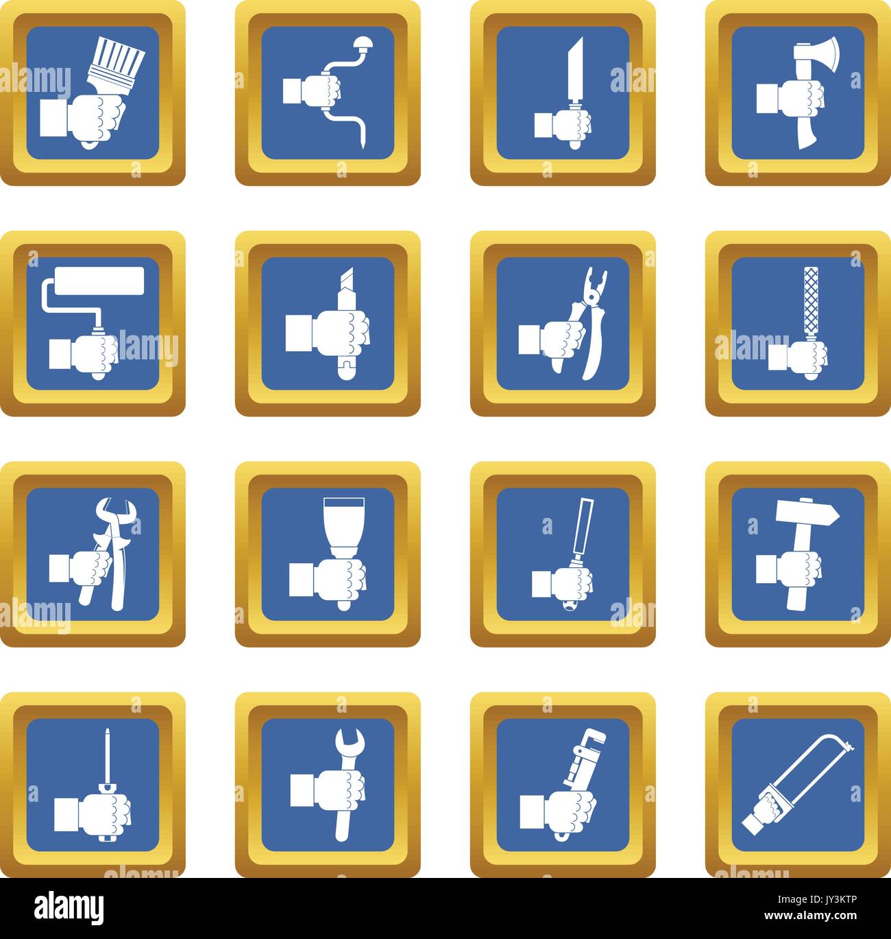 Hand tool icons set blue Stock Vector Image & Art - Alamy