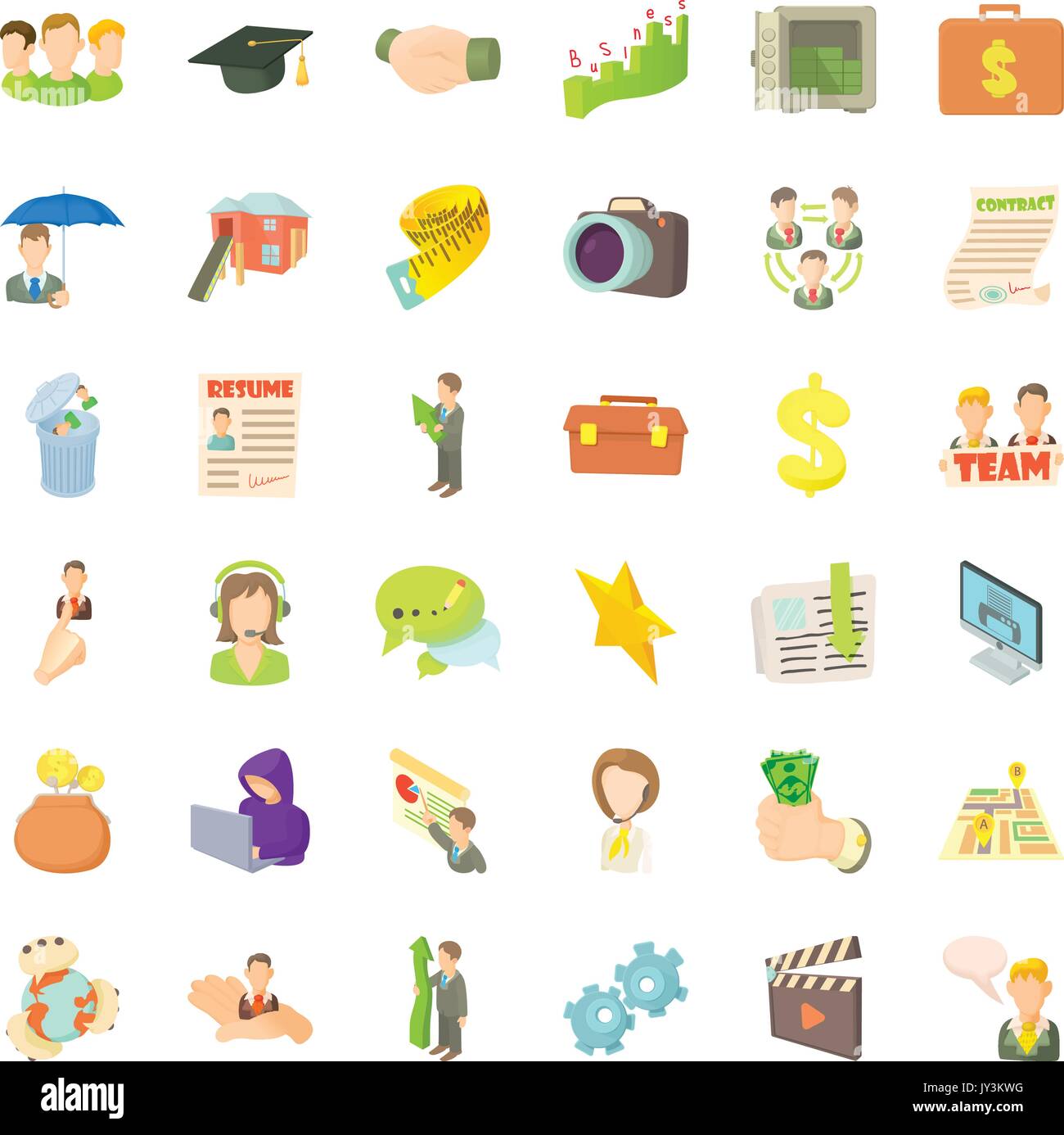 Fast career icons set, cartoon style Stock Vector Image & Art - Alamy