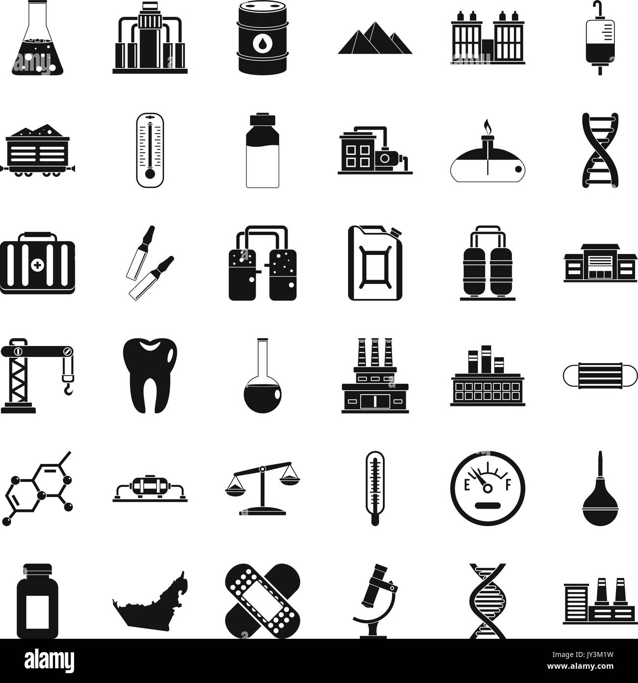 Chemical plant icons set, simple style Stock Vector Image & Art - Alamy