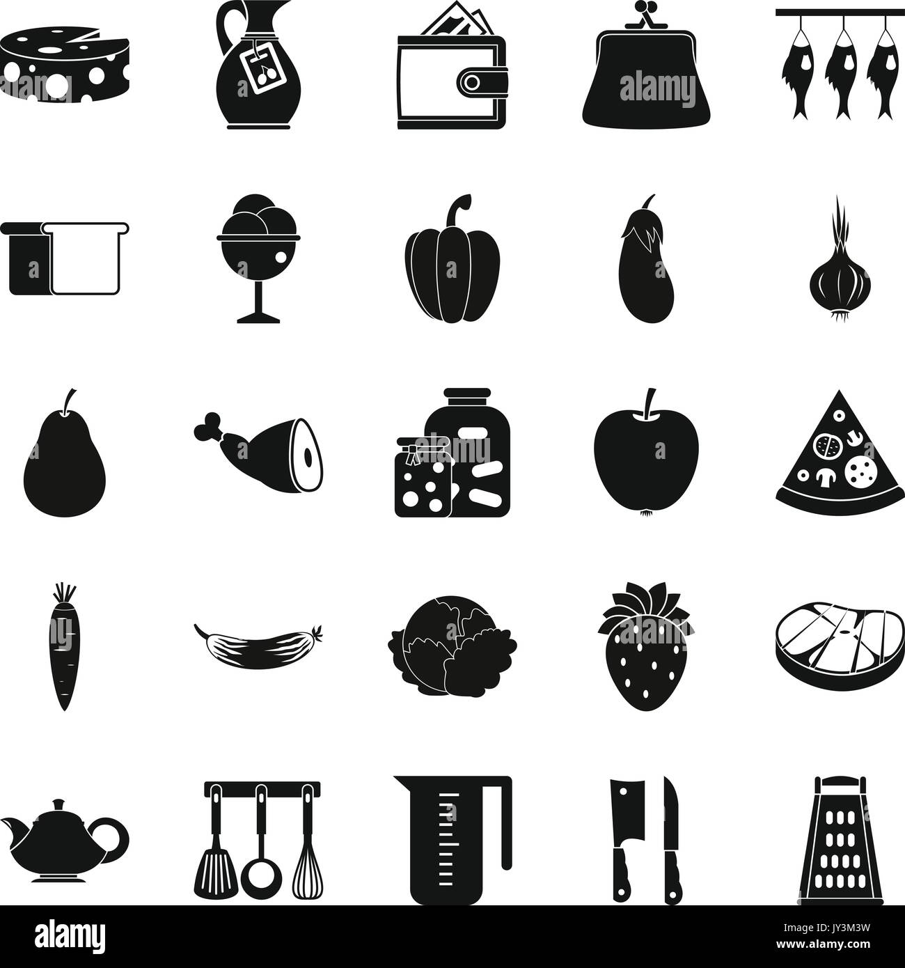 Meat delicacy icons set, simple style Stock Vector Image & Art - Alamy