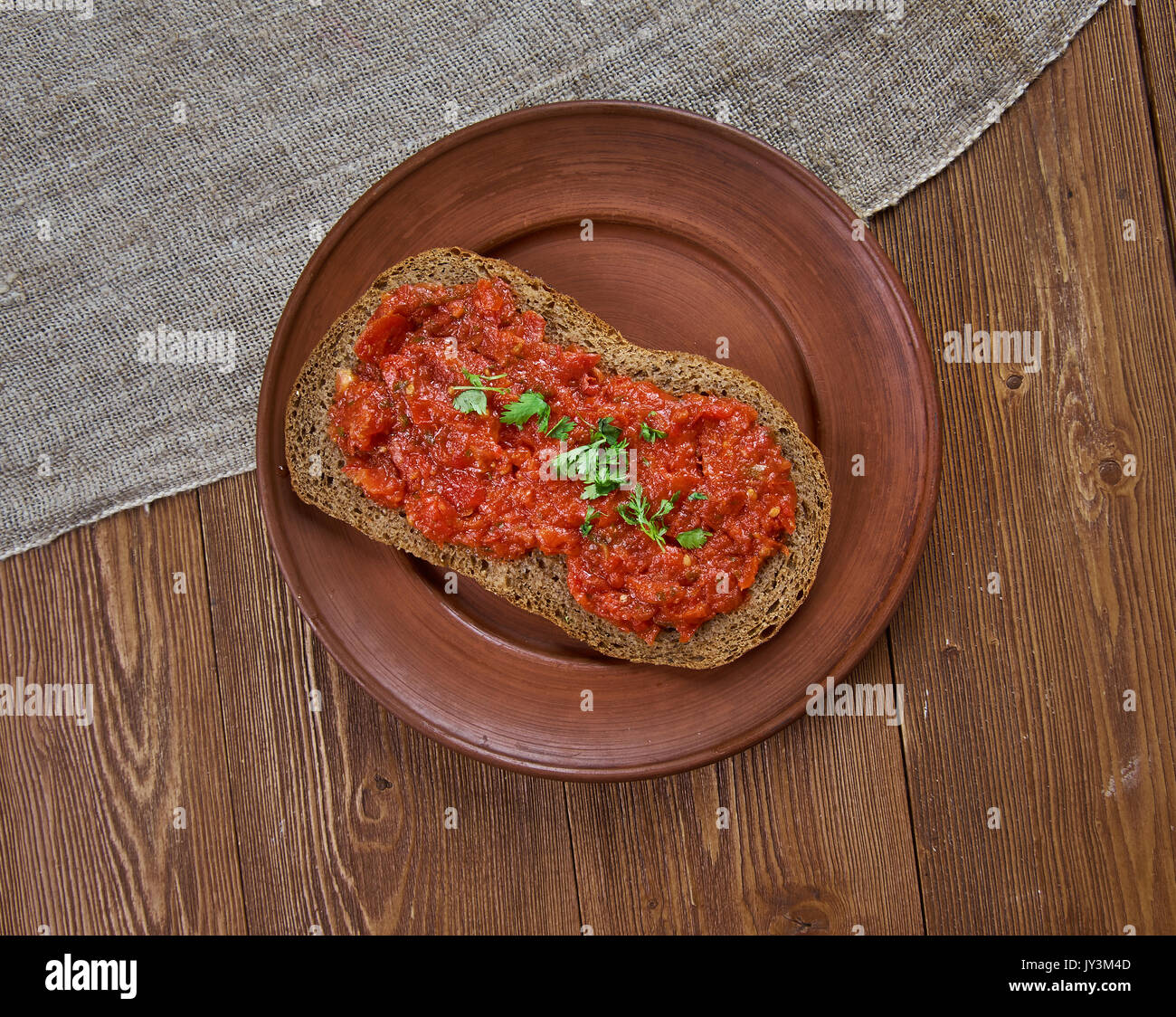 Zacusca - vegetable spread popular in Romania, ingredients are roasted ...