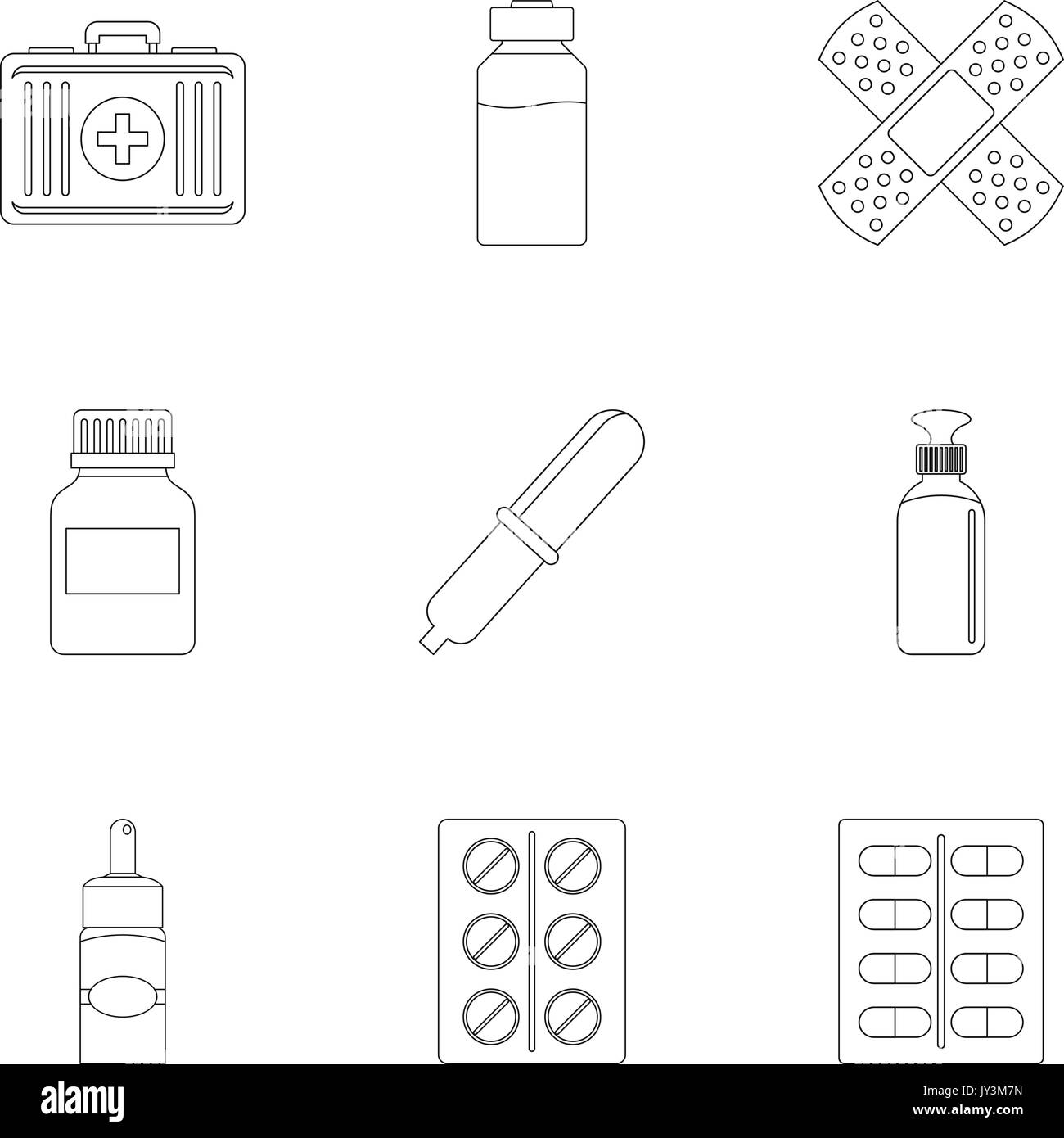 Pharmacy icon set, outline style Stock Vector Image & Art - Alamy