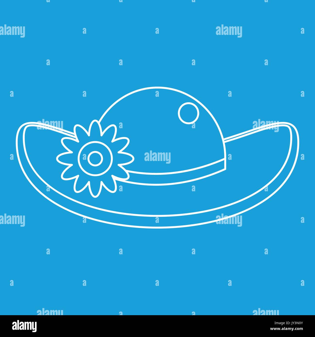 Hat with flower icon, outline style Stock Vector Image & Art - Alamy