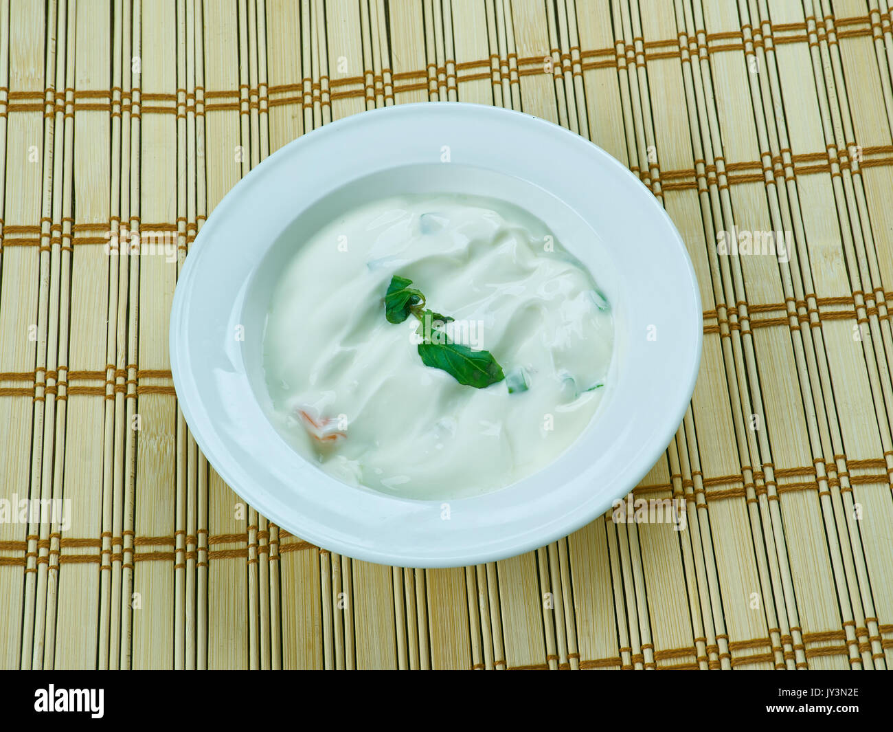 Haydari - Middle Eastern goat yogurt and cucumber salad Stock Photo - Alamy