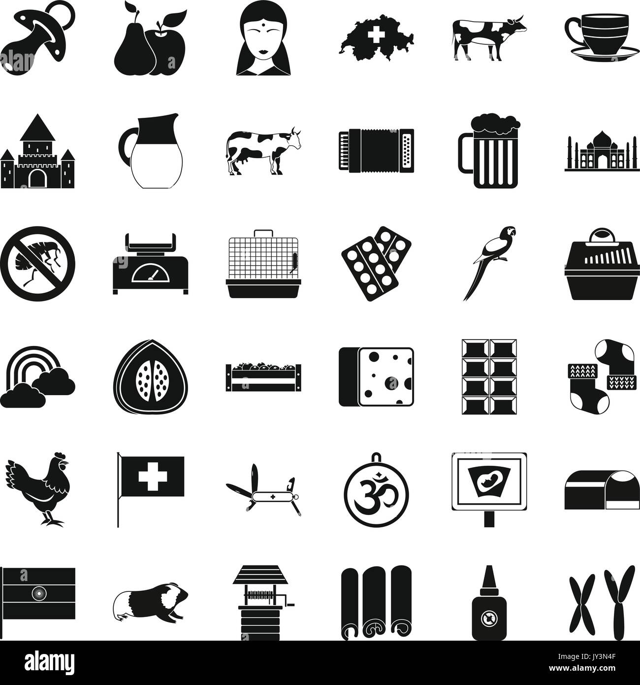 Swiss cow icons set, simple style Stock Vector Image & Art - Alamy